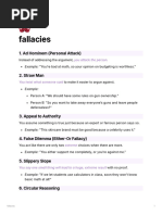 22 Fallacies with 10 Examples Each | PDF
