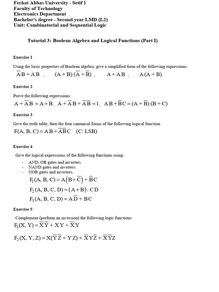 21-Chap2-TD3 - Eng-L2-Logique Combinatoire Et Sequentielle-P | PDF
