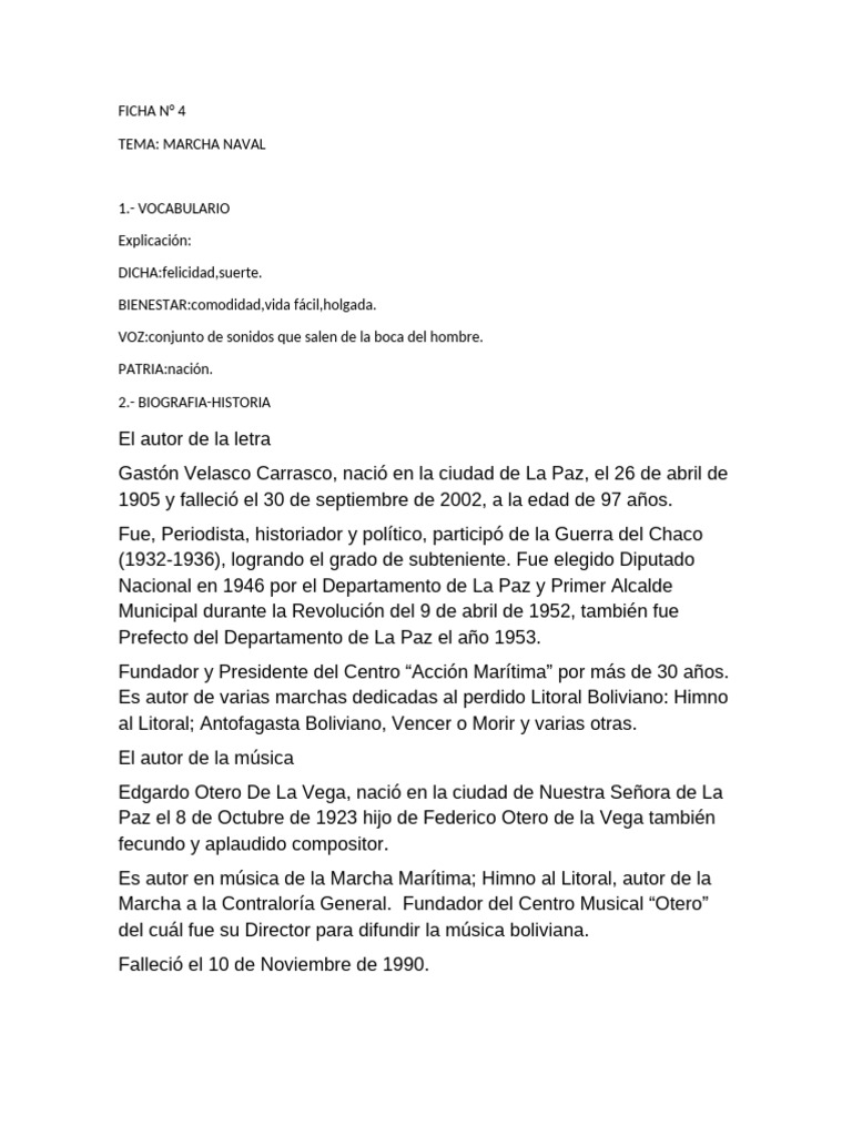 Ficha N 4 Marcha Naval | PDF