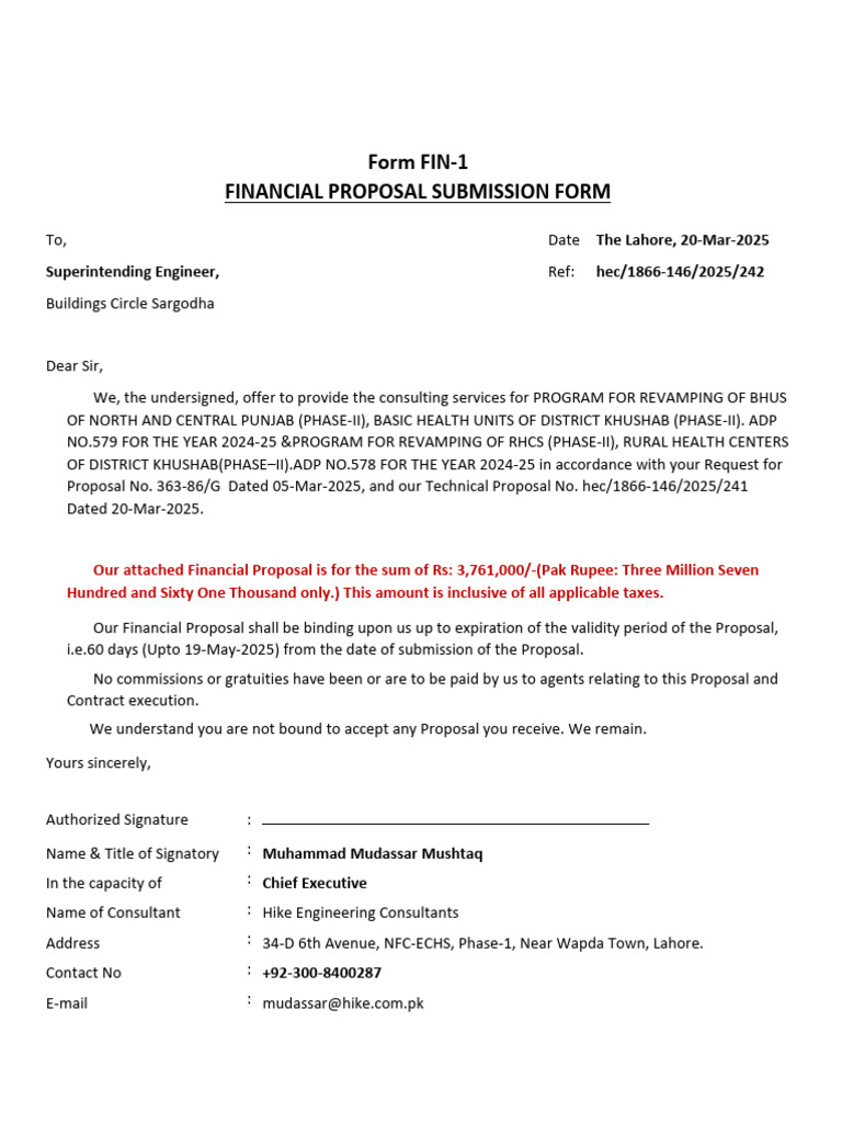 146 Bhu RHC Ph-2 Khushab 02 Actual | PDF | Business