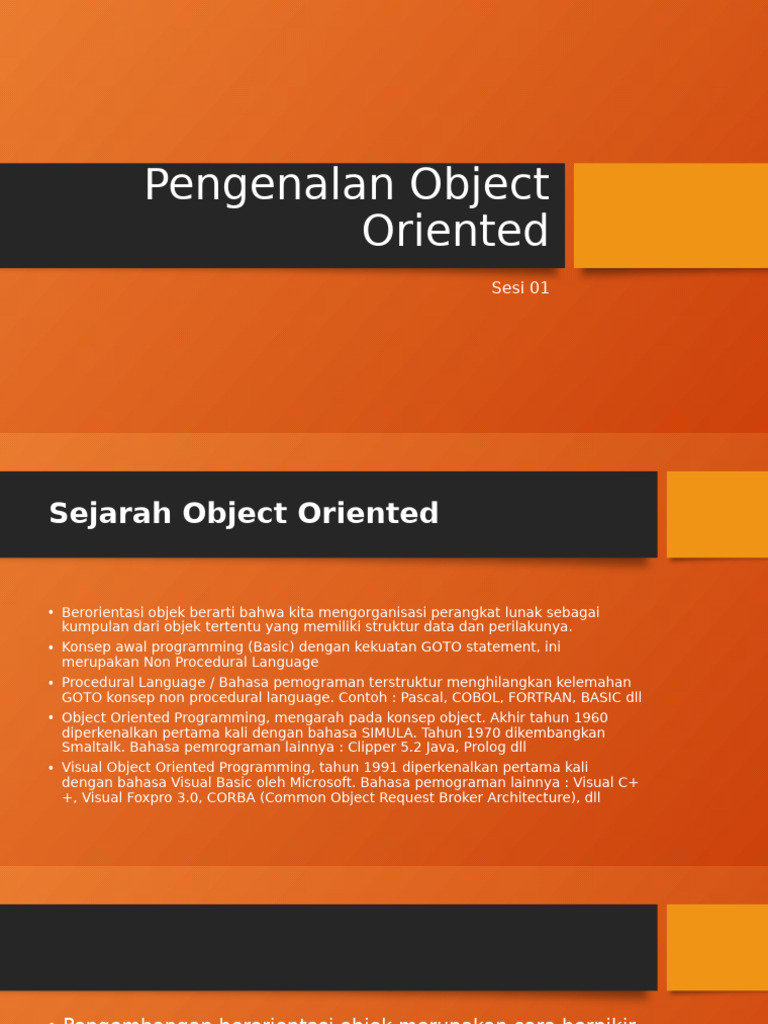 Sesi 01 - Pengenalan OO | PDF
