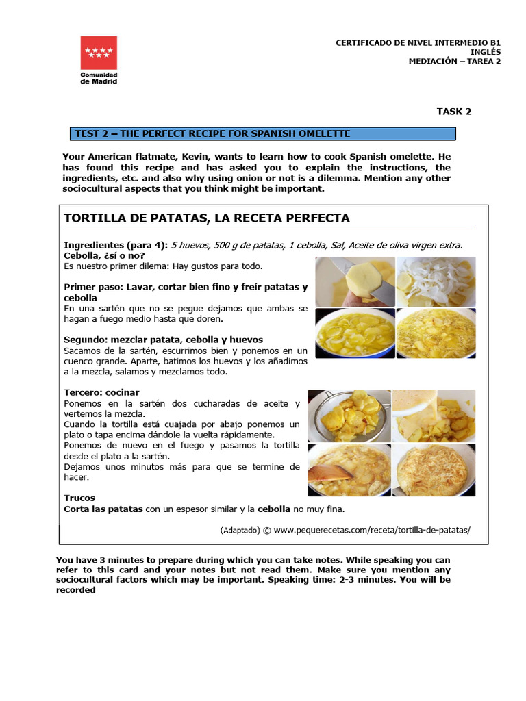 Spanish Omelette Recipe | PDF