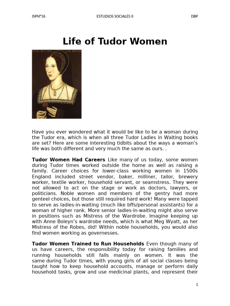 Life of Tudor Women | PDF | House Of Tudor | Anne Boleyn