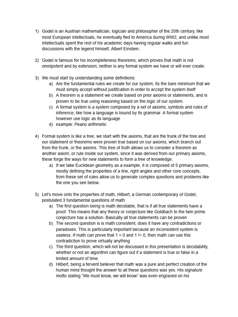 Gödel's Incompleteness Theorems Explained | PDF | Axiom | Theorem