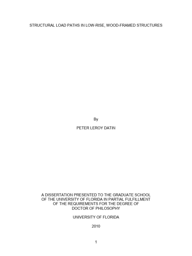 Datin - Structural Load Paths in Low-Rise, Wood-Framed Structures | PDF ...