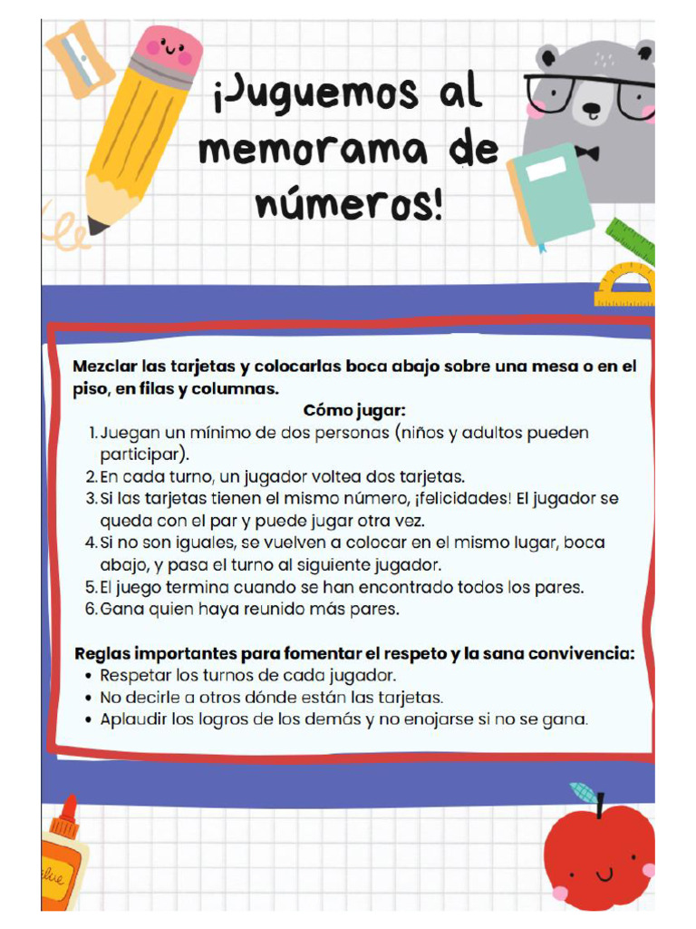 2do_Juguemos al memorama de números (1) | PDF