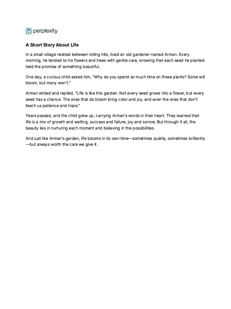 A Short Story About Life | PDF