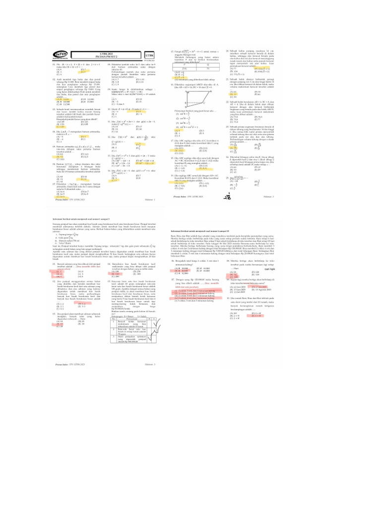 SNBT PK PM Inten | PDF