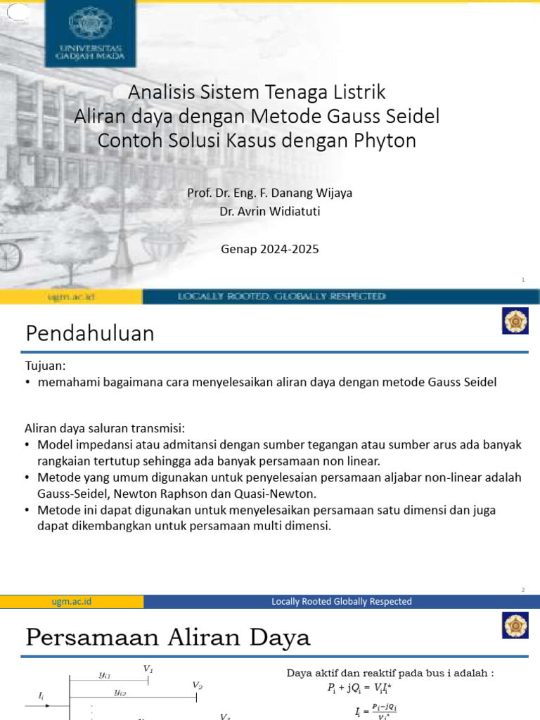 Aliran Daya Metode Gauss-Seidel Python | PDF