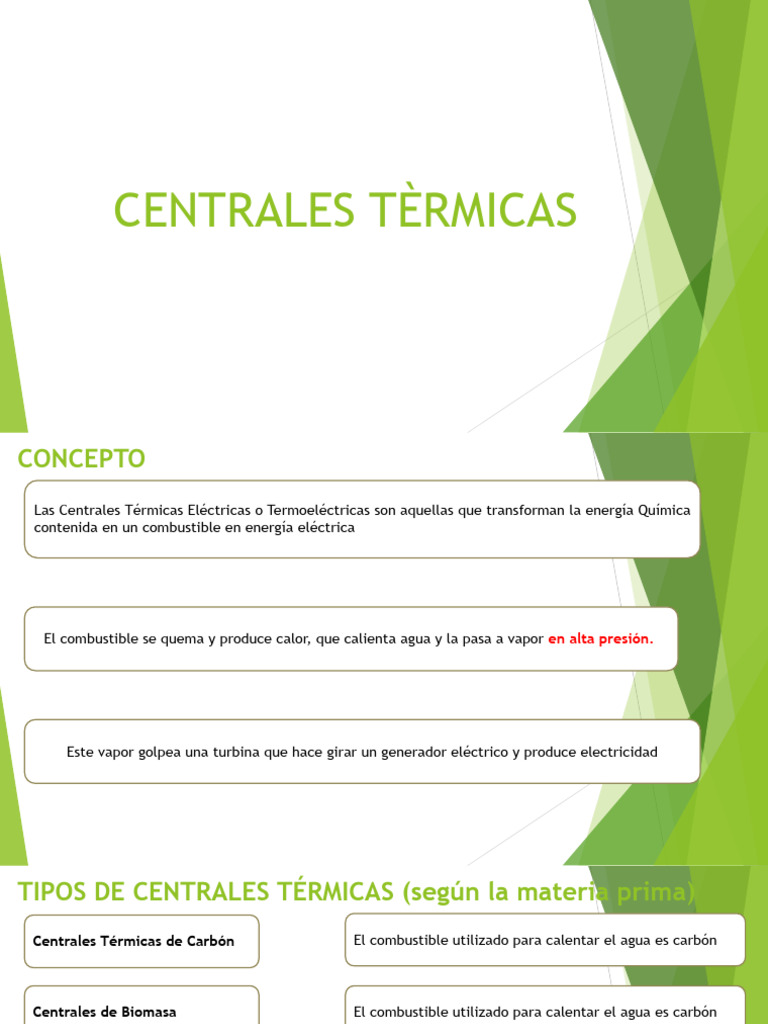 Tipos y Modelos de Centrales Térmicas | PDF | Vapor | Conversión de energía