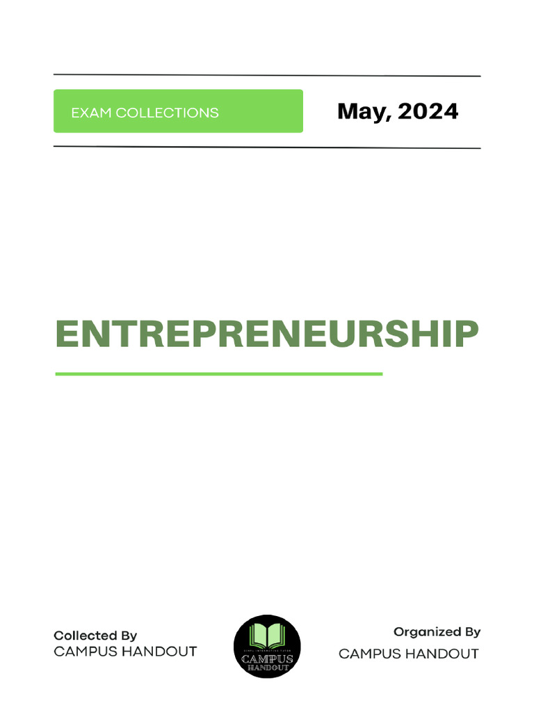 (Sample) Entrepreneurship Exam Book | PDF | Entrepreneurship | Creativity