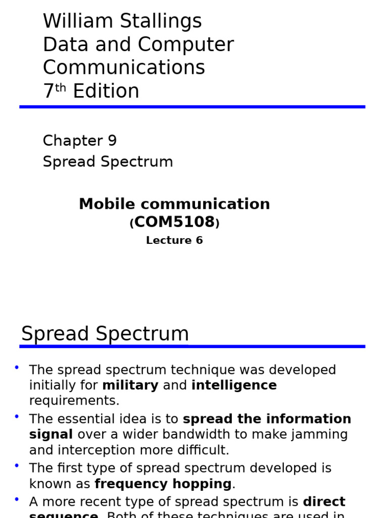 Lecture 6 Mobile Communication | PDF | Modulation | Broadcast Engineering