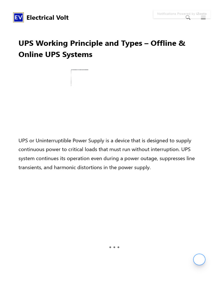 UPS Working Principle and Types - Offline & Online UPS Systems | PDF | Power Inverter | Rectifier