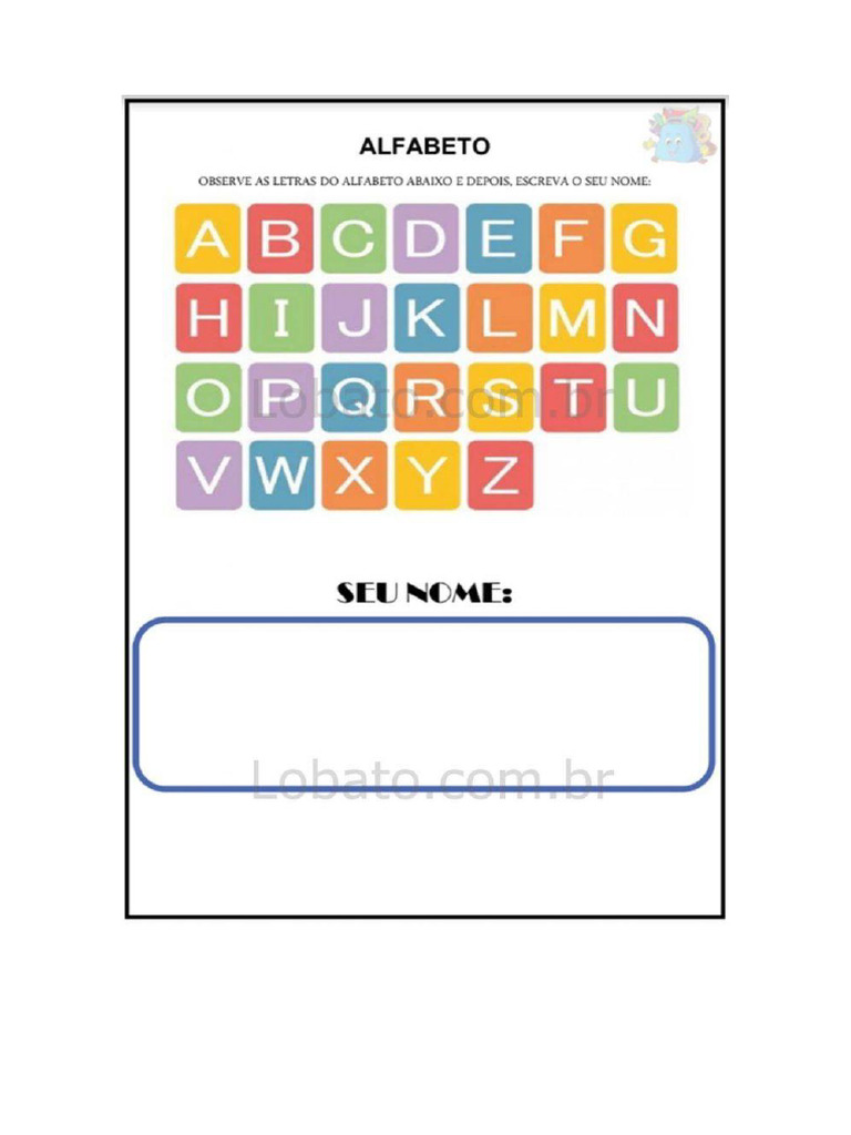 4 alfabeto colorio - aprendendo as letras do meu nome | PDF
