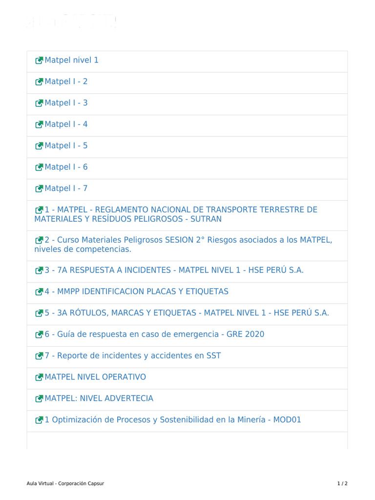 Curso Matpel Nivel I Enlace | PDF