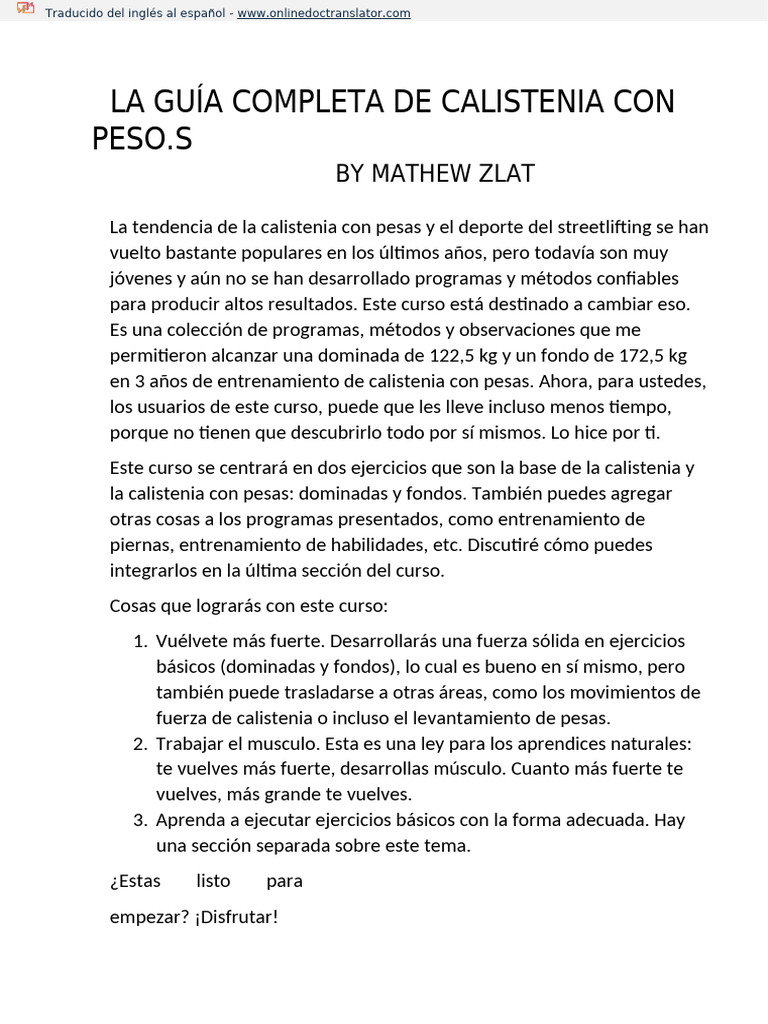 Rutina Fuerza Definitiva Pull y Dips! | PDF