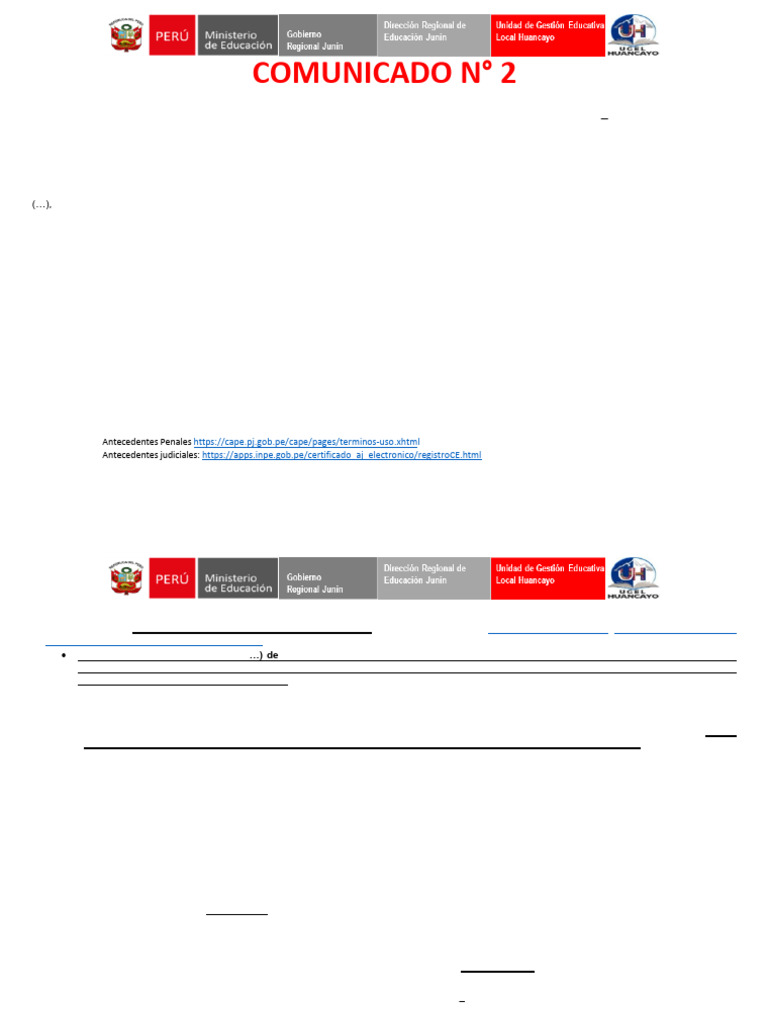 COMUNICADO-N°-2-Cronograma-Modificado_entrega-de-documentos_UGEL-HYO.F | PDF