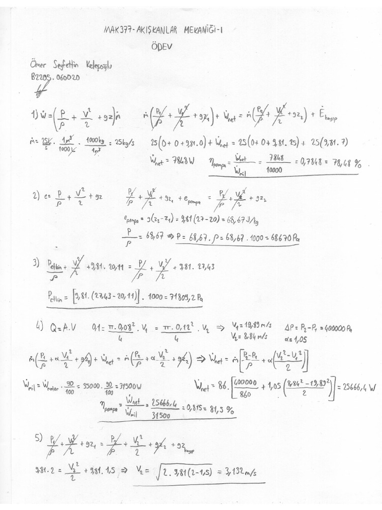 Akiskanlar Mekanigi Odev | PDF