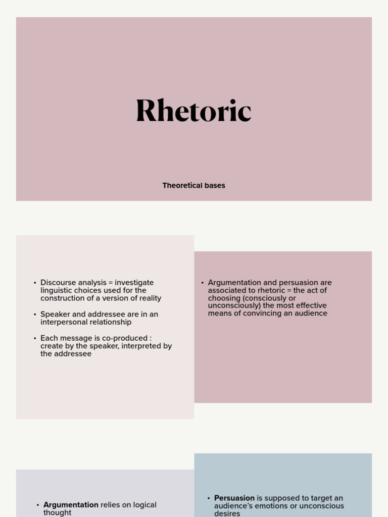 Rhetoric and Argumentation Techniques | PDF