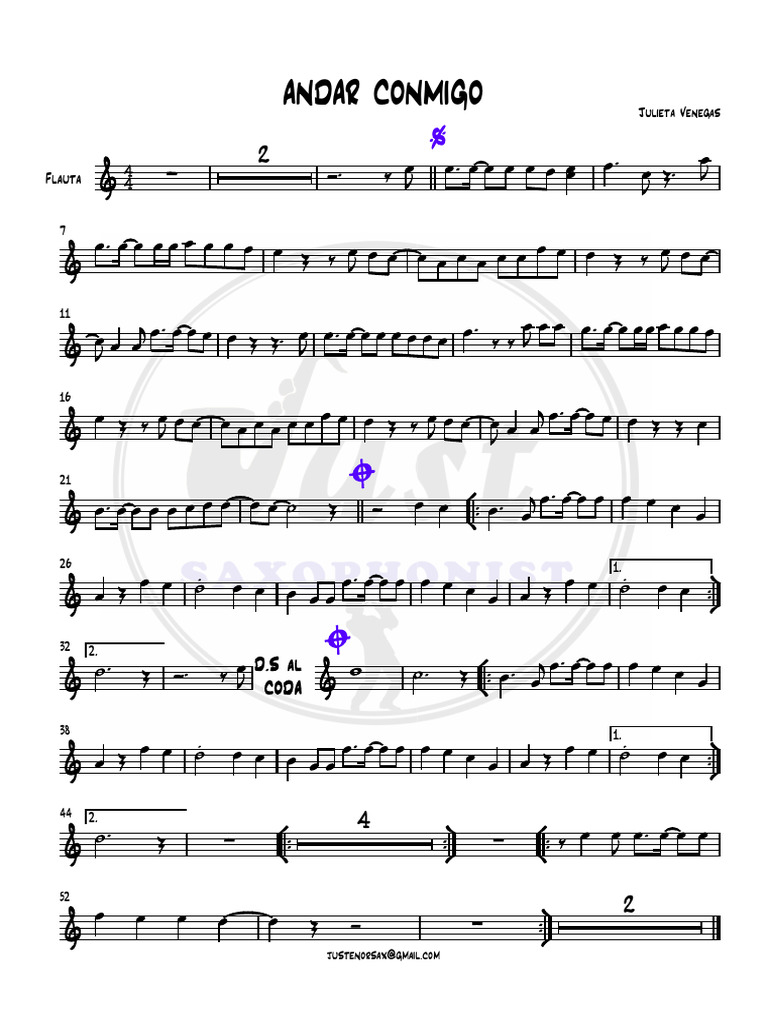 Andar Conmigo - Julieta Venegas - Flauta | PDF