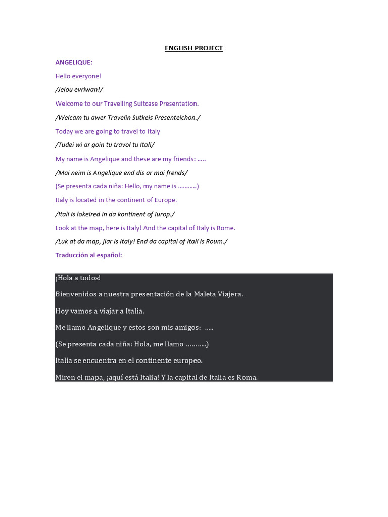 English Projec (Parte de Angelique) | PDF