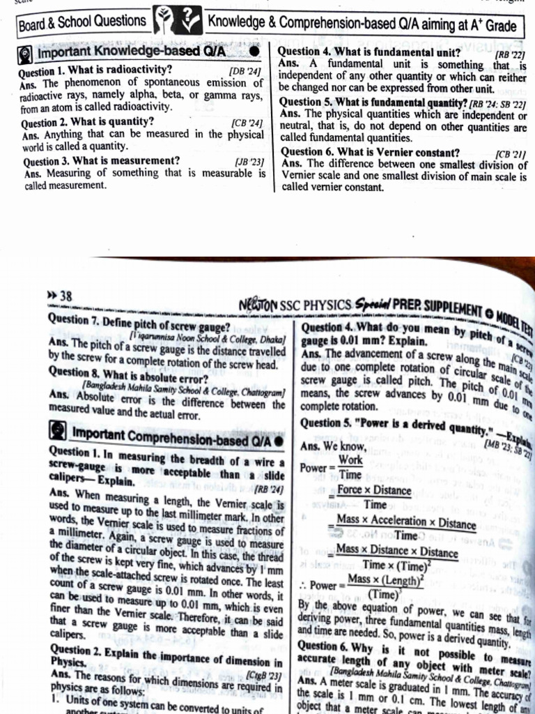 Knowledge-Based Physics Questions for A+ | PDF | Force | Momentum