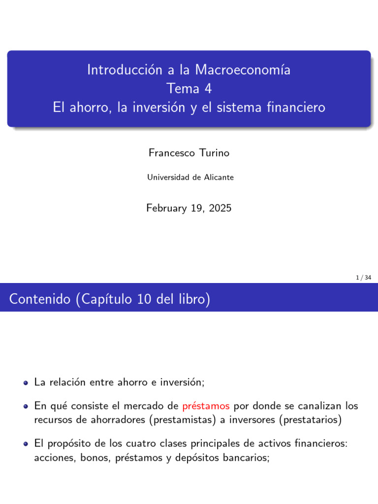 tema_4 (1) | PDF | Ahorro | Inversiones