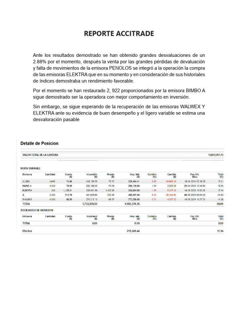 Reporte Accitrade | PDF