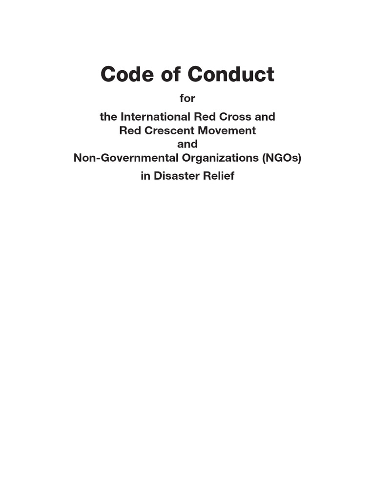 Red Cross Code of Conduct for NGOs | PDF | Humanitarian Aid ...