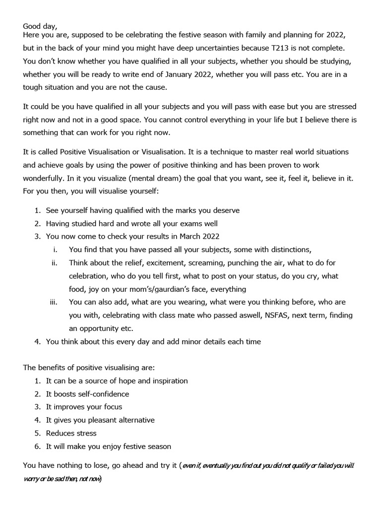 Positive Visualisation | PDF