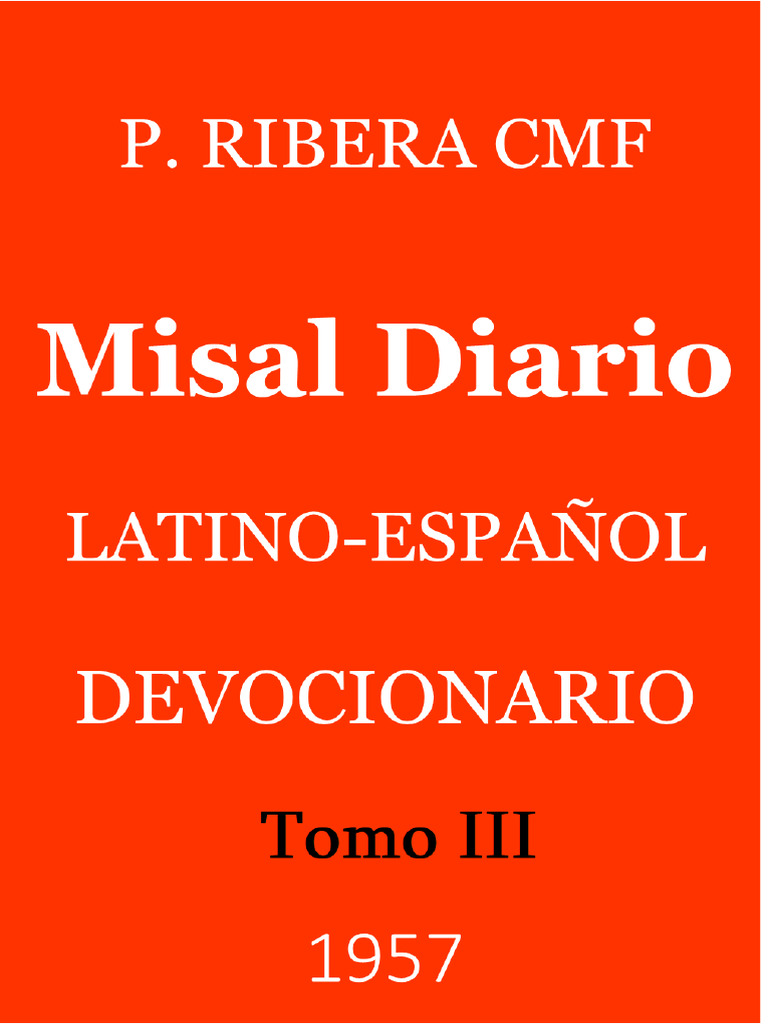 Misal Diario Latino-Español - P. Ribera - Tomo 3 | PDF | Musica ...