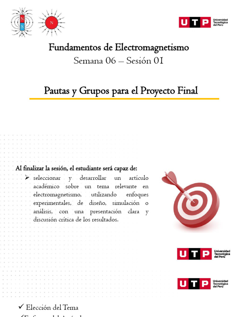 S06_s1 - Pautas para el Proyecto Final | PDF | Electromagnetismo | Simulación