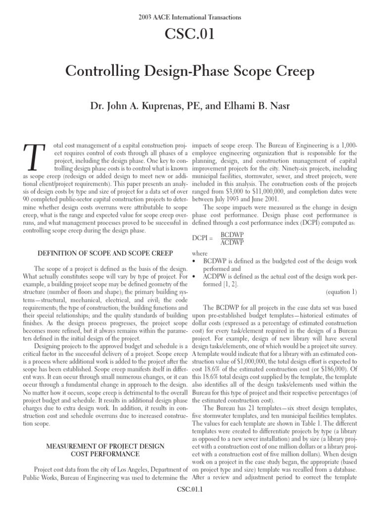 Article ControllingScopeCreep | PDF | Scope (Computer Science) | Storm ...