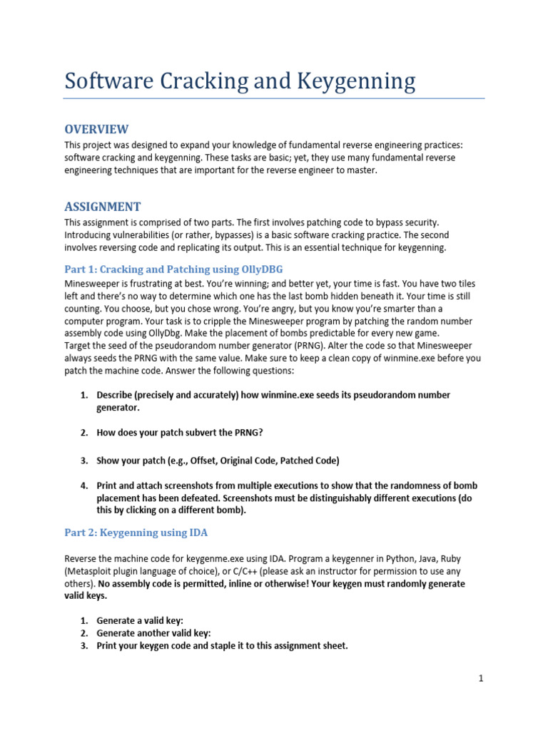 Software Cracking and Keygenning Guide | PDF
