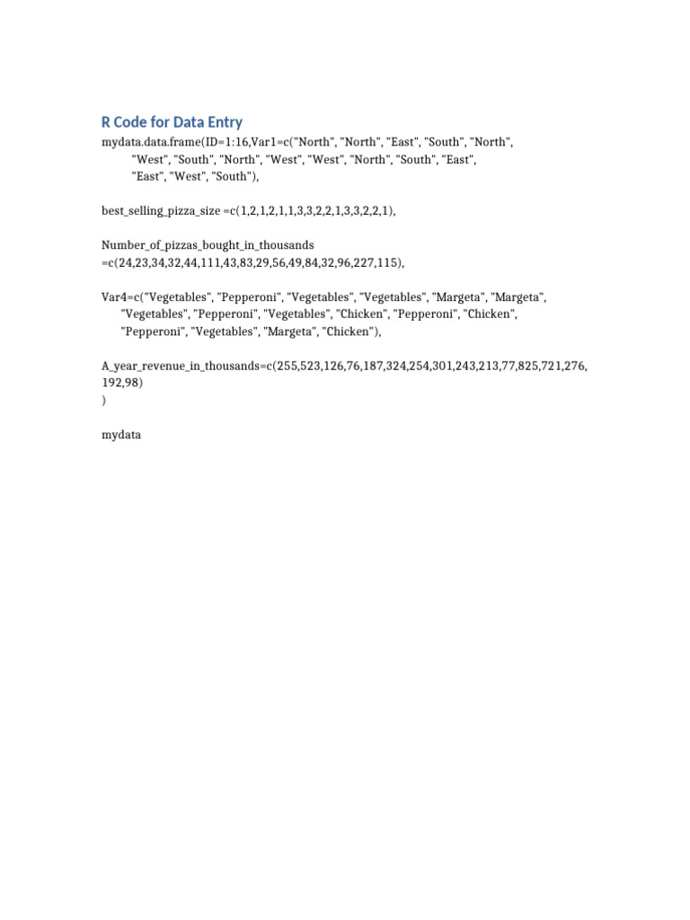 R Code Document | PDF