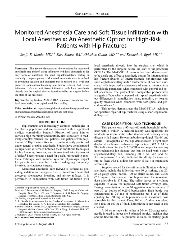 Monitored Anesthesia Care and Soft Tissue.3 | PDF | Anesthesia | Surgery