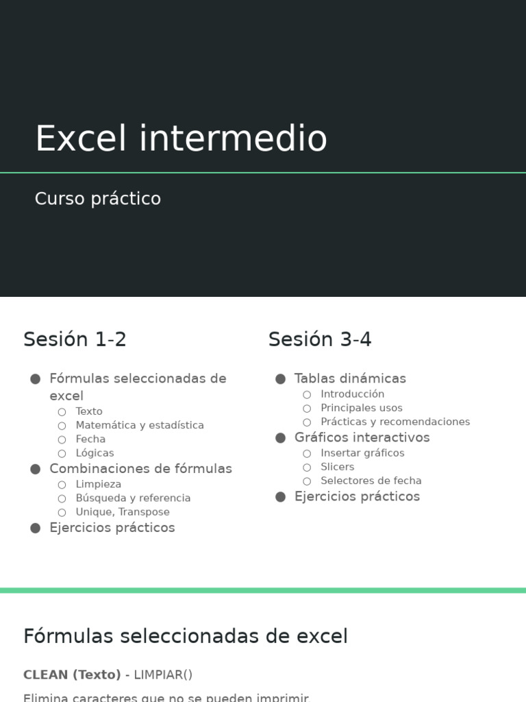 Temario Excel | PDF | Cadena (informática) | Microsoft Excel