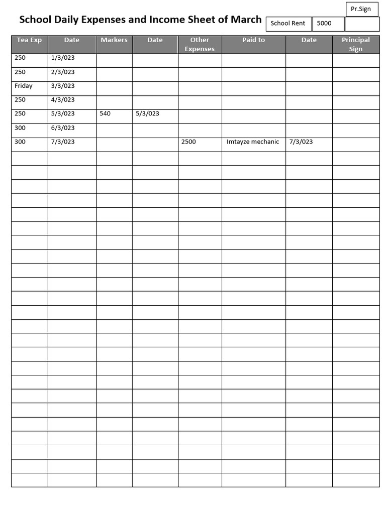 March School Expenses Overview | PDF