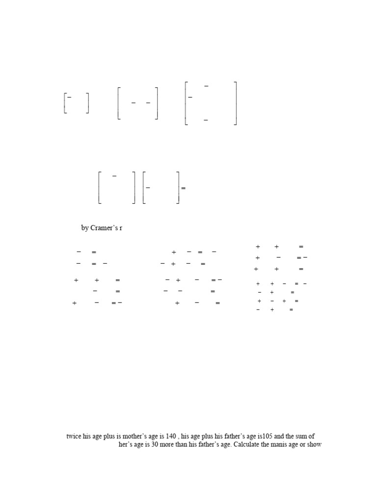Work Sheet 1. Appl Math I (Matrix) | PDF | Matrix (Mathematics ...