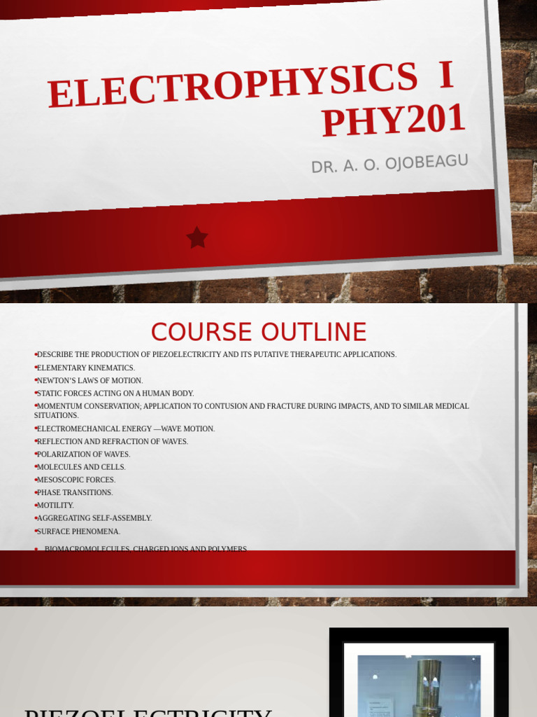 PHY 201_Lecture_1 | PDF | Piezoelectricity | Dielectric