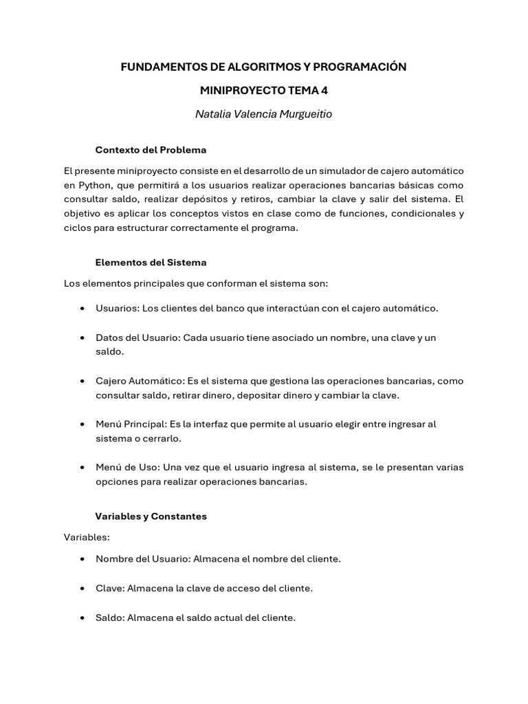 Informe - Tema 4 - Miniproyecto | PDF | Python (lenguaje de ...
