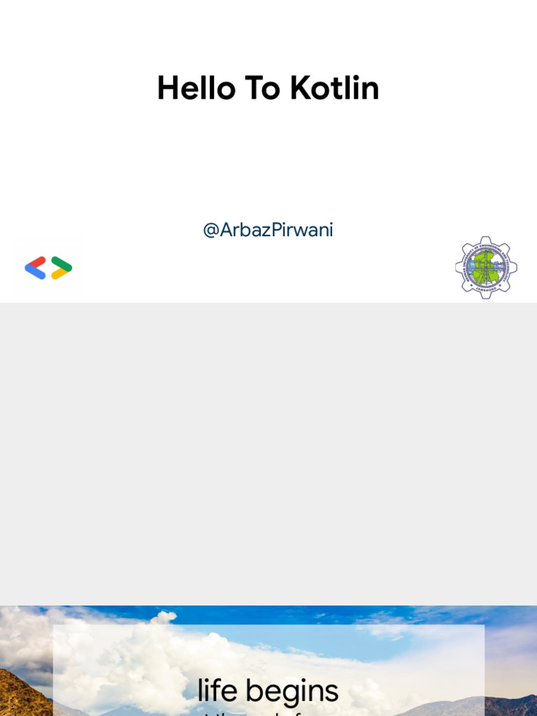 DSC MUET Hello To Kotlin | PDF | Swift (Programming Language) | Constructor (Object Oriented ...