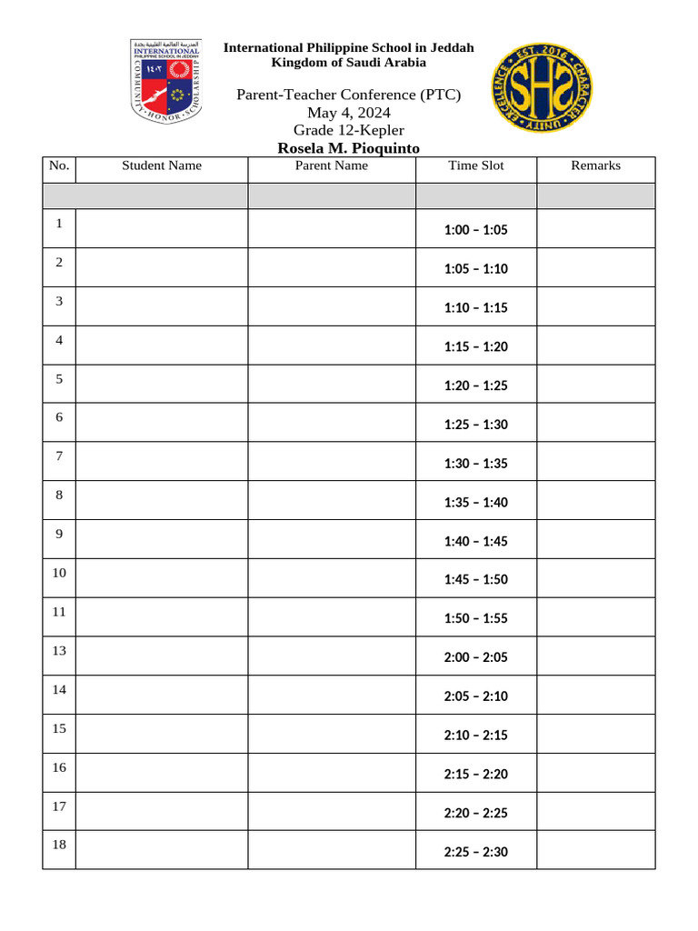 3rdQ-PTC Registration Form - 12 Kepler | PDF