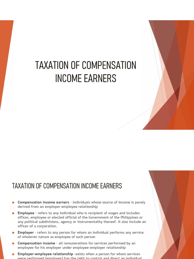 Taxation Guide for Compensation Earners | PDF | Employment | Payroll Tax