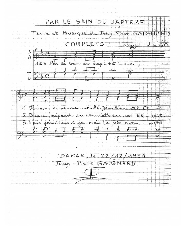 Par Le Bain Du Baptême | PDF