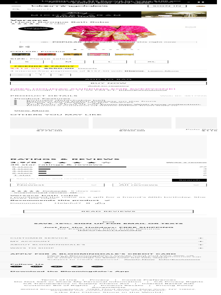Versace I Heart Baroque Bath Robe Bloomingdale's | PDF