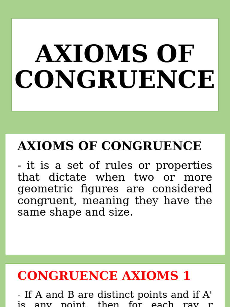 AXIOMS OF CONGRUENCE g2 | PDF