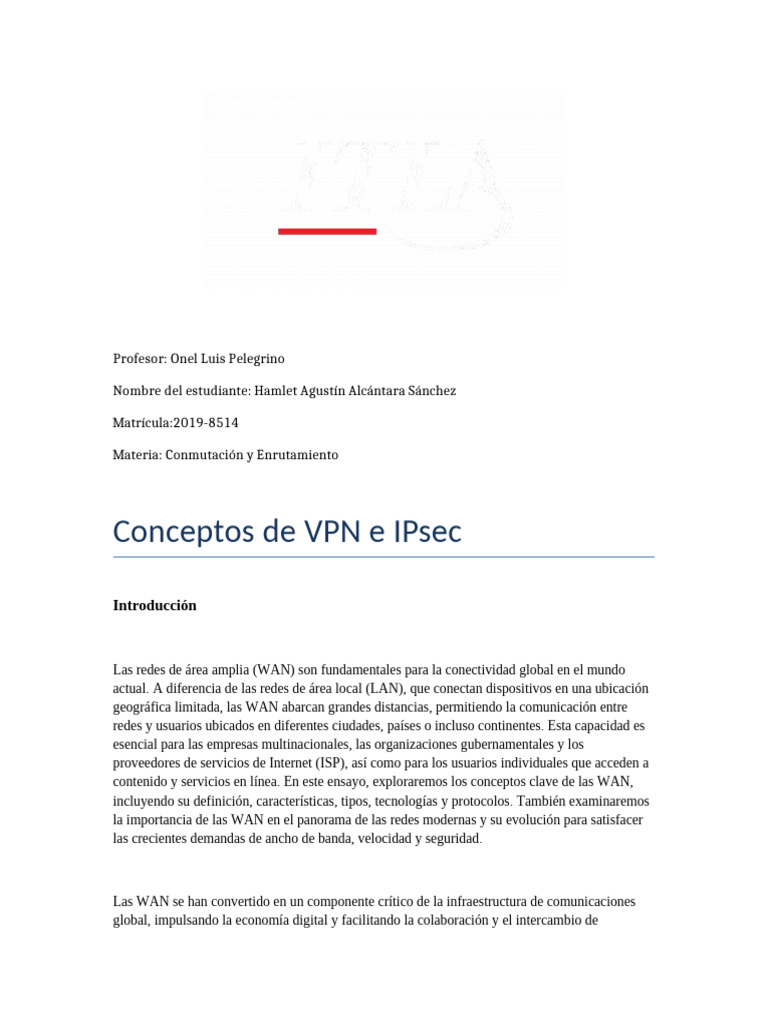 Ensayo Módulo 7 Conceptos de WAN | PDF | Red de área amplia | Red ...