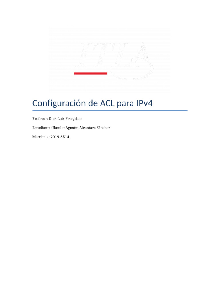 Configuración de ACL para IPv4 | PDF | Red de computadoras | Planificación