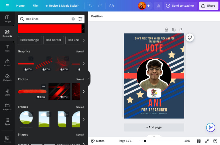 Blue and Red President Campaign Poster - Poster | PDF